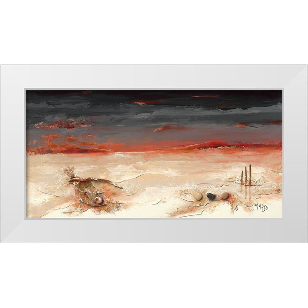 Marso 18x11 White Modern Wood Framed Museum Art Print Titled - Plage oceane - Walmart.com