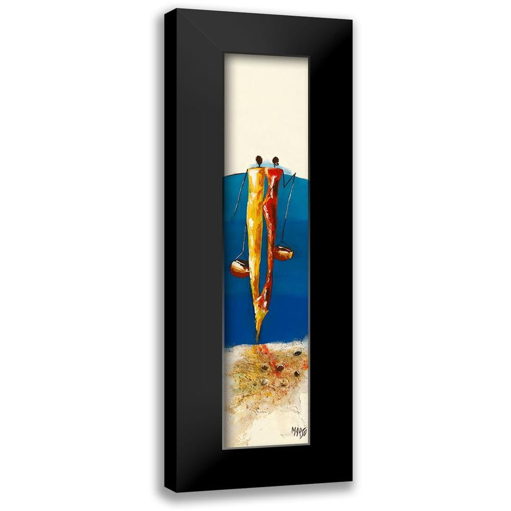 Marso 7x18 Black Modern Framed Museum Art Print Titled - Duo Bleu - Walmart.com