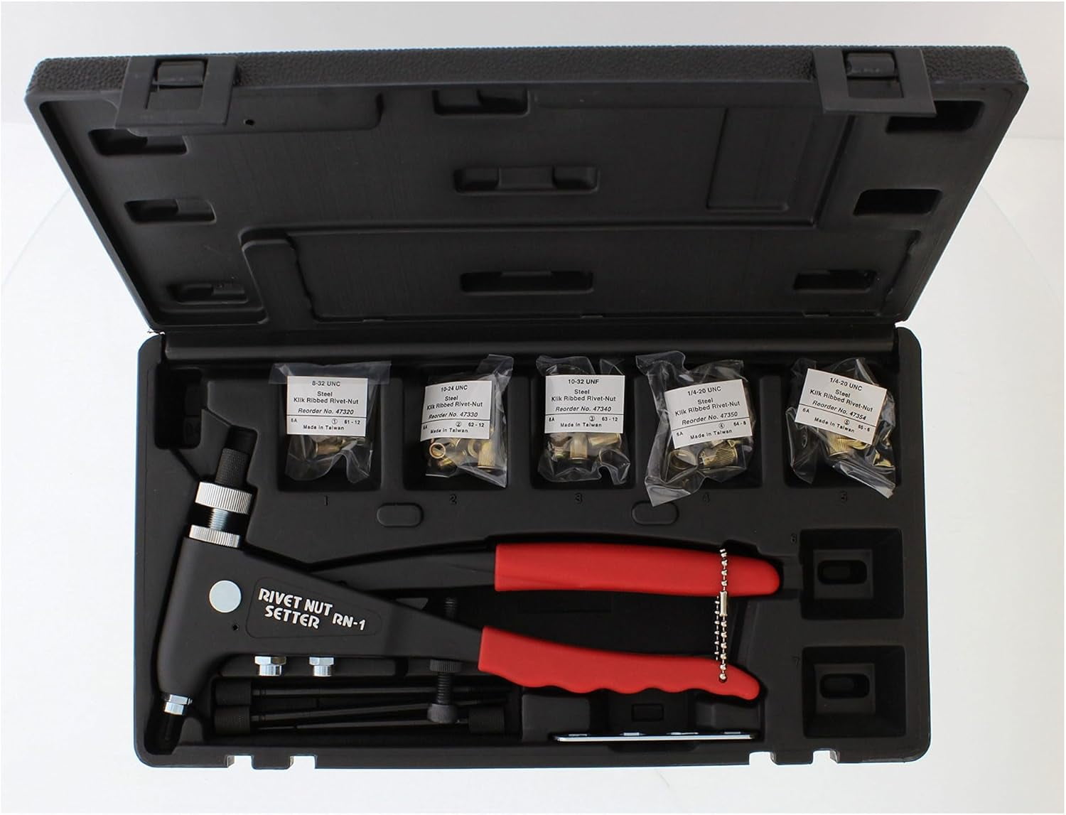 Marson M39316 Metric Ribbed Rivet Nut Kit W/ M4, M5, M6 Mandrel ...