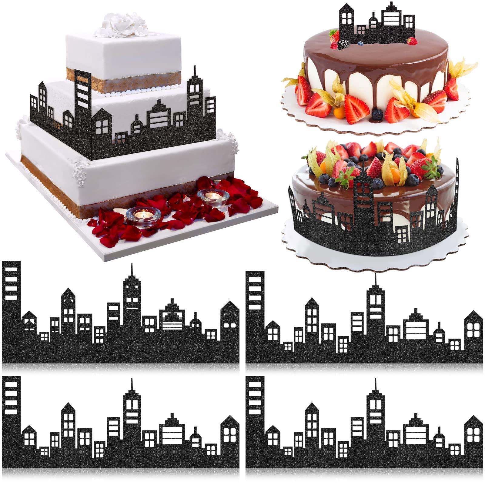 Marspark 10 Pieces Scenic Theme Cake ITL1 Border Decoration Cake Side ...