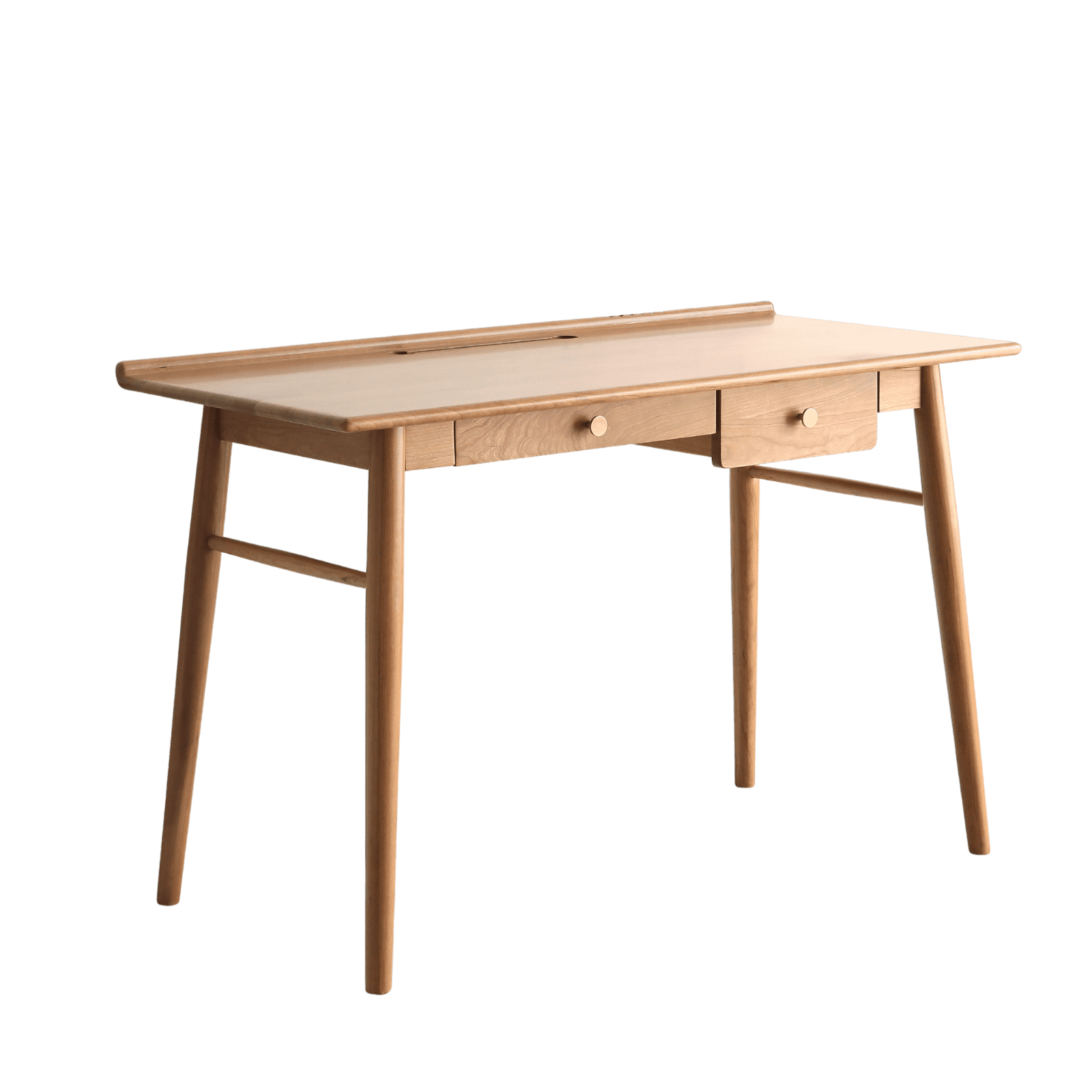 Marsrizon Solid Cherry Wood Home Desk with Drawers, Mid Century ...