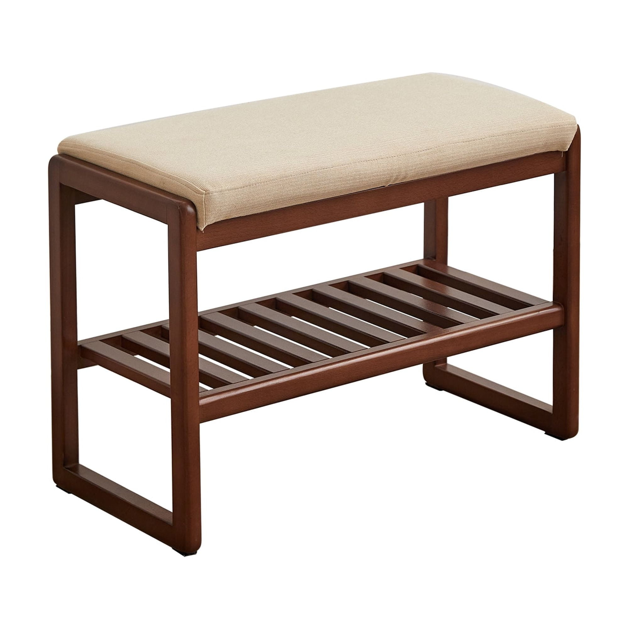 Marsrizon Solid Wood Entryway Bench, 23" Shoe Bench with Soft Cushion ...