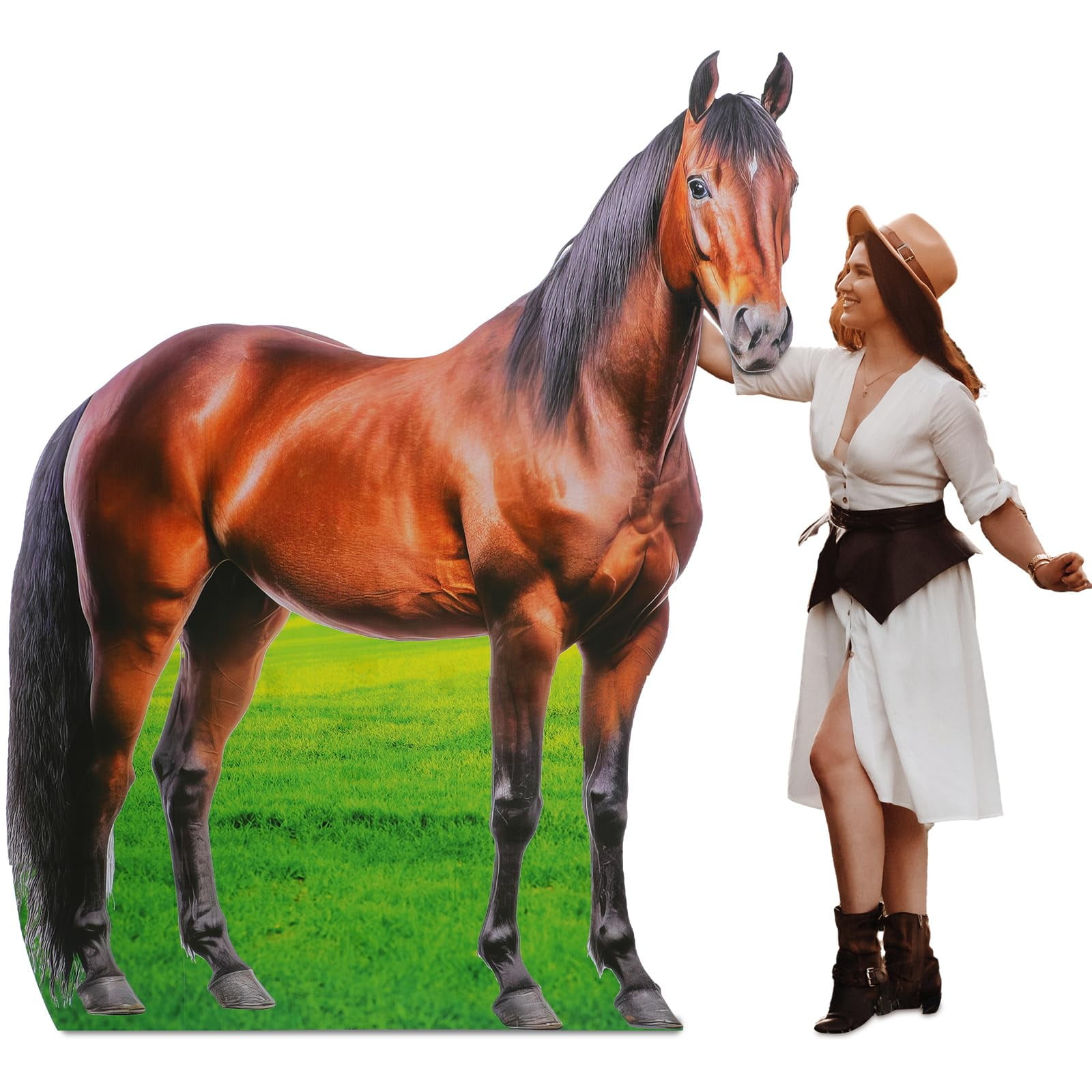 Marsui 6.3 ft Horse Cardboard Cutout Stand up Life Size Western Party ...