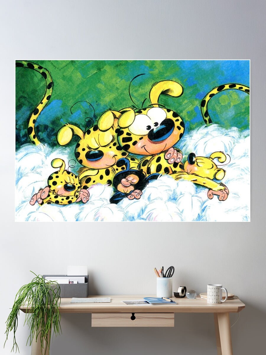 Marsupilami With Family Sleeping Poster Wall Art, Modern Wall Decor For ...