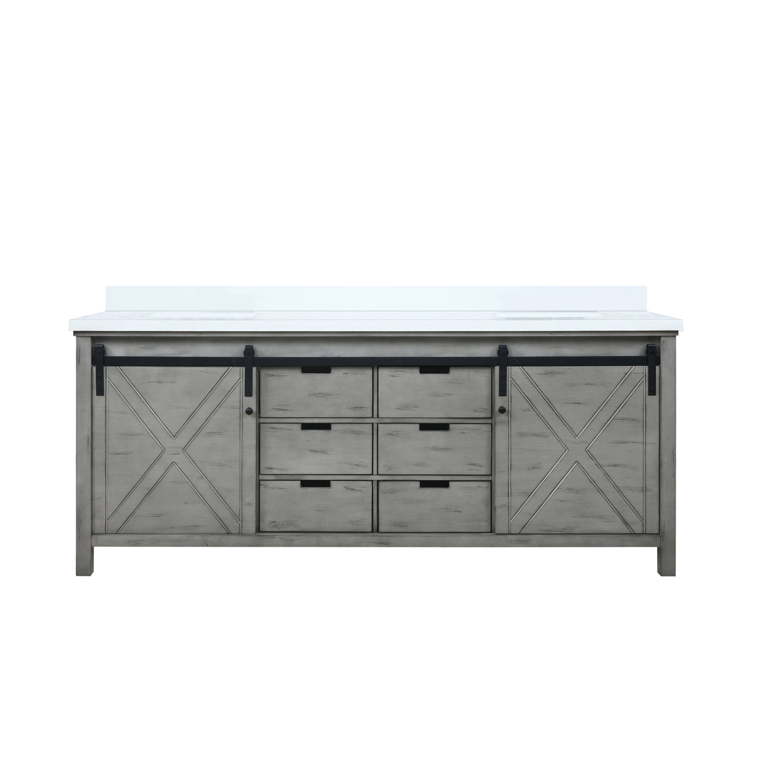 Marsyas 80 in W x 22 in D Ash Grey Double Bath Vanity and Cultured ...