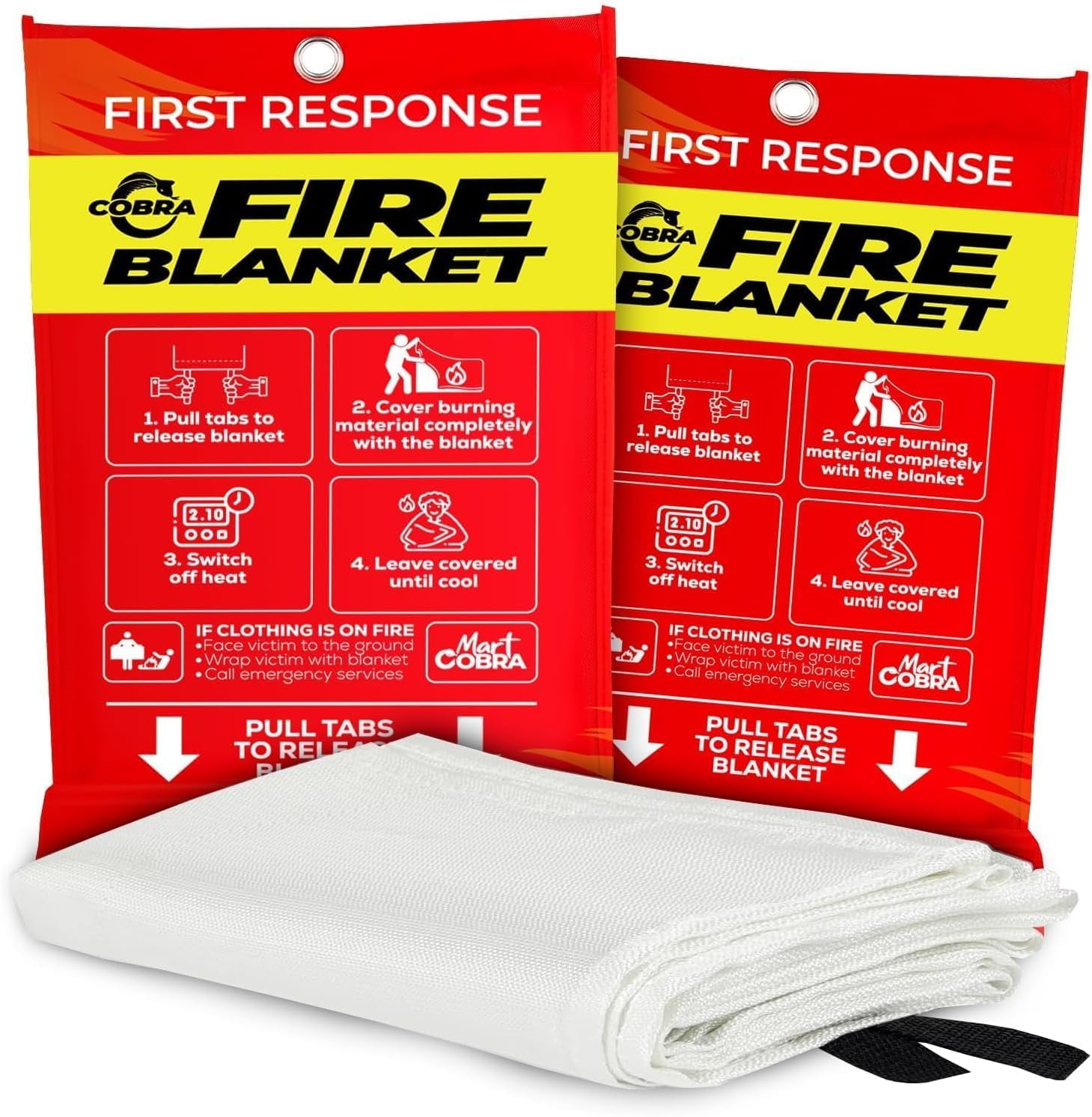 "Mart Cobra Safety Resistant Flame Emergency Fire Blanket for Home and ...