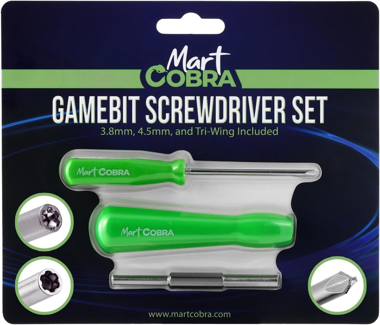 Mart Cobra Gamebit Screwdriver 3.8mm 4.5mm & Tri-Wing Screwdriver ...