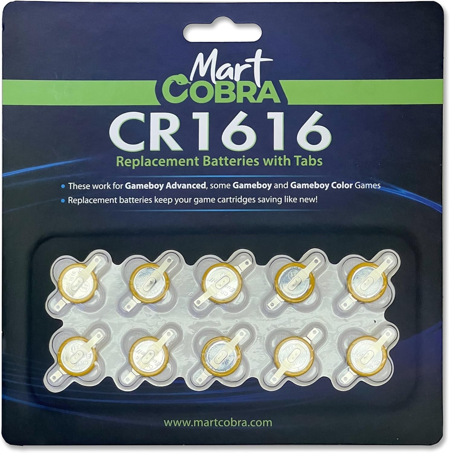 Mart Cobra Tabbed CR1616 Battery with Solder Tab 10x CR1616 3V Lithium ...