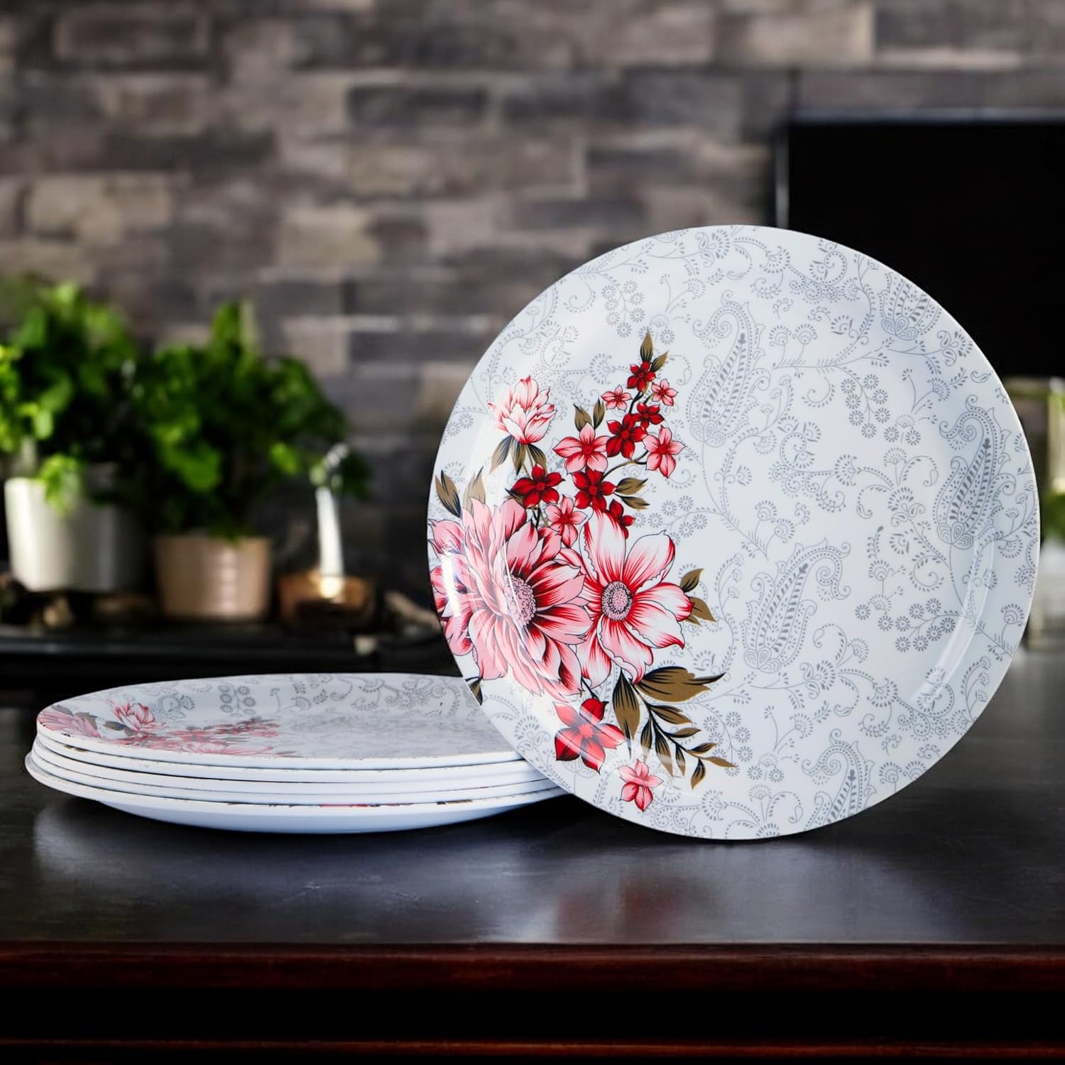 Mart MANTRAA Melamine Quarter Plates Round Half Plate Microwave Safe ...