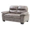 Marta 59 in. Flared Arm Faux Leather Straight Sofa in Gray - Walmart.com