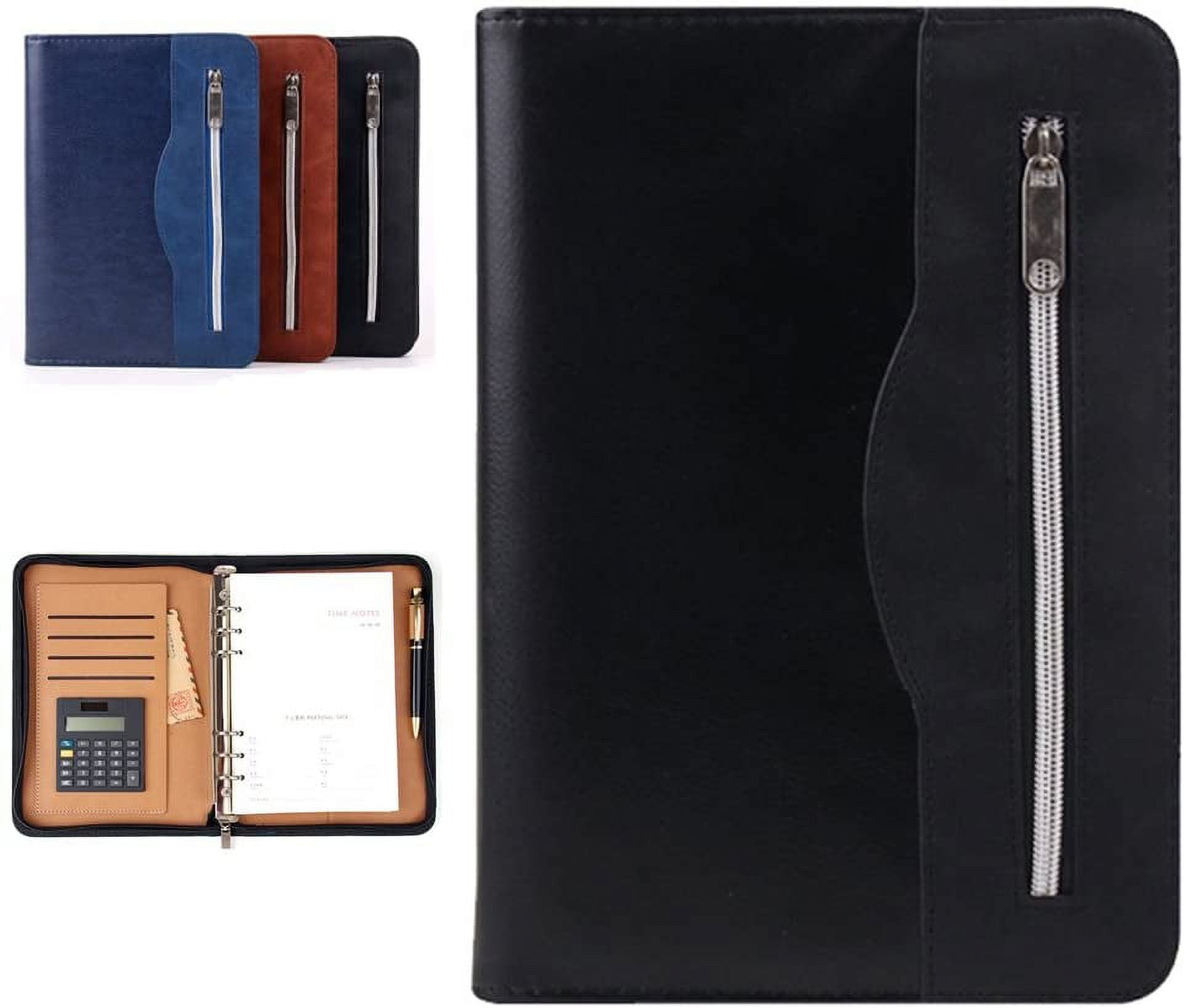 Marte Vanci A5 Padfolio with Calculator PU Leather Business Portfolio ...