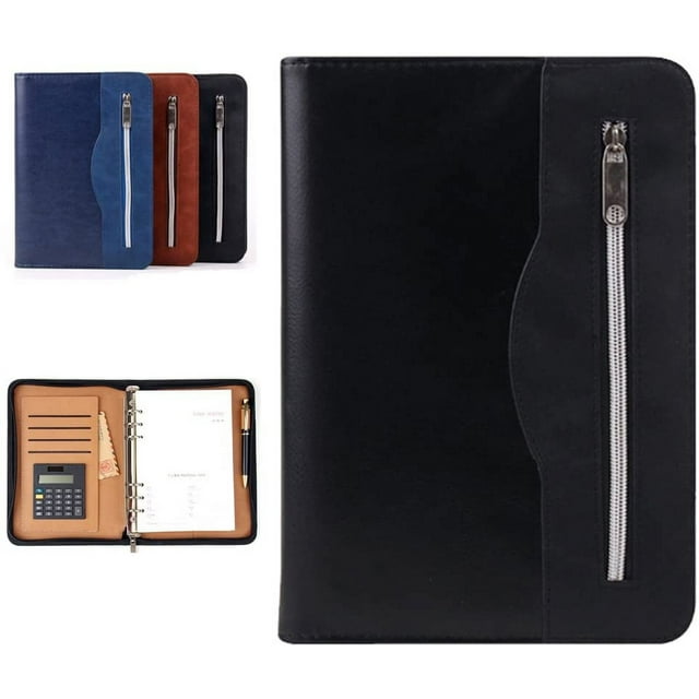 Marte Vanci A5 Padfolio with Calculator PU Leather Business Portfolio ...