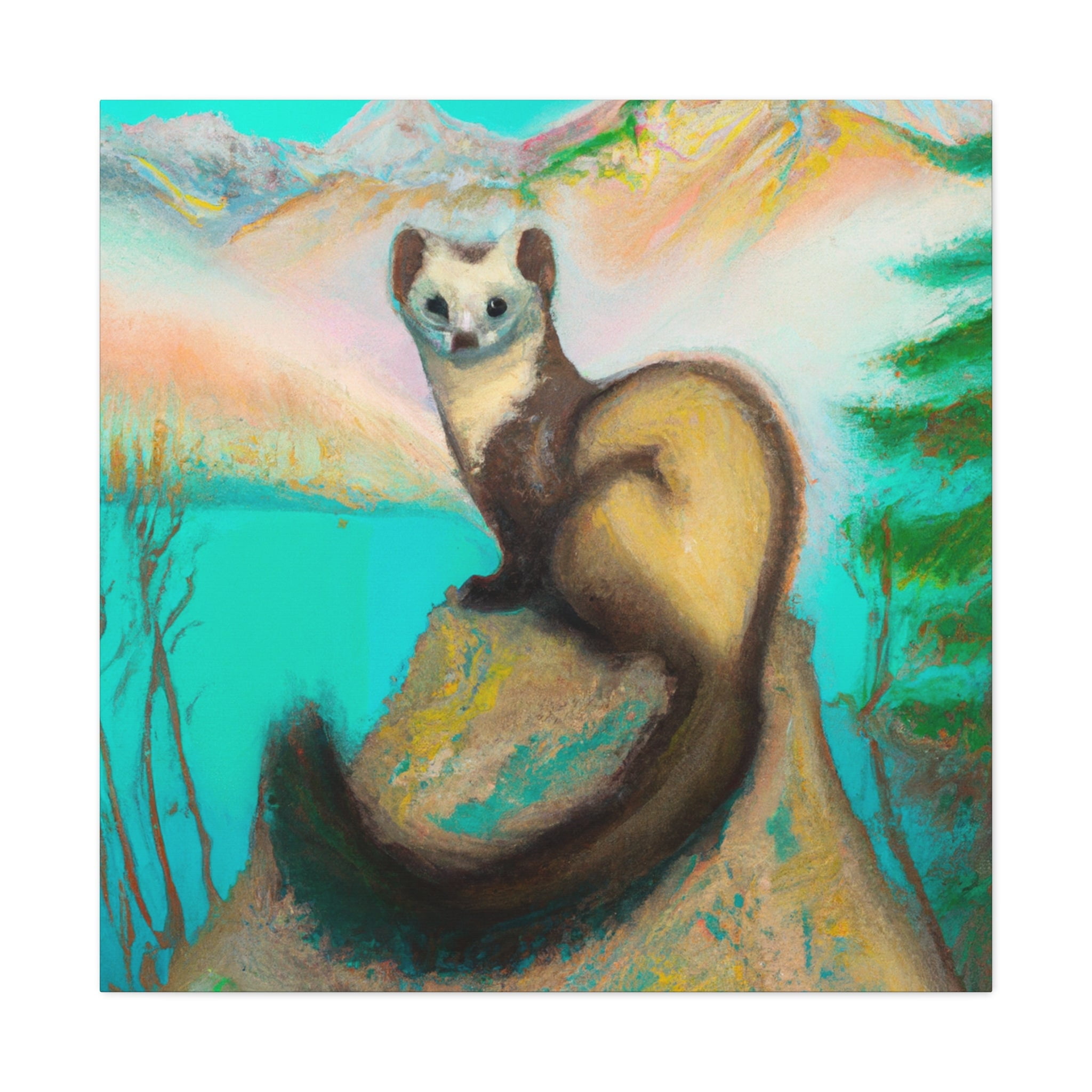 Marten in Moonlight Scene - Canvas - Walmart.com