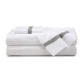 Martex 2000 Series Microbrushed Sheet Set, Queen, White/Light Grey ...