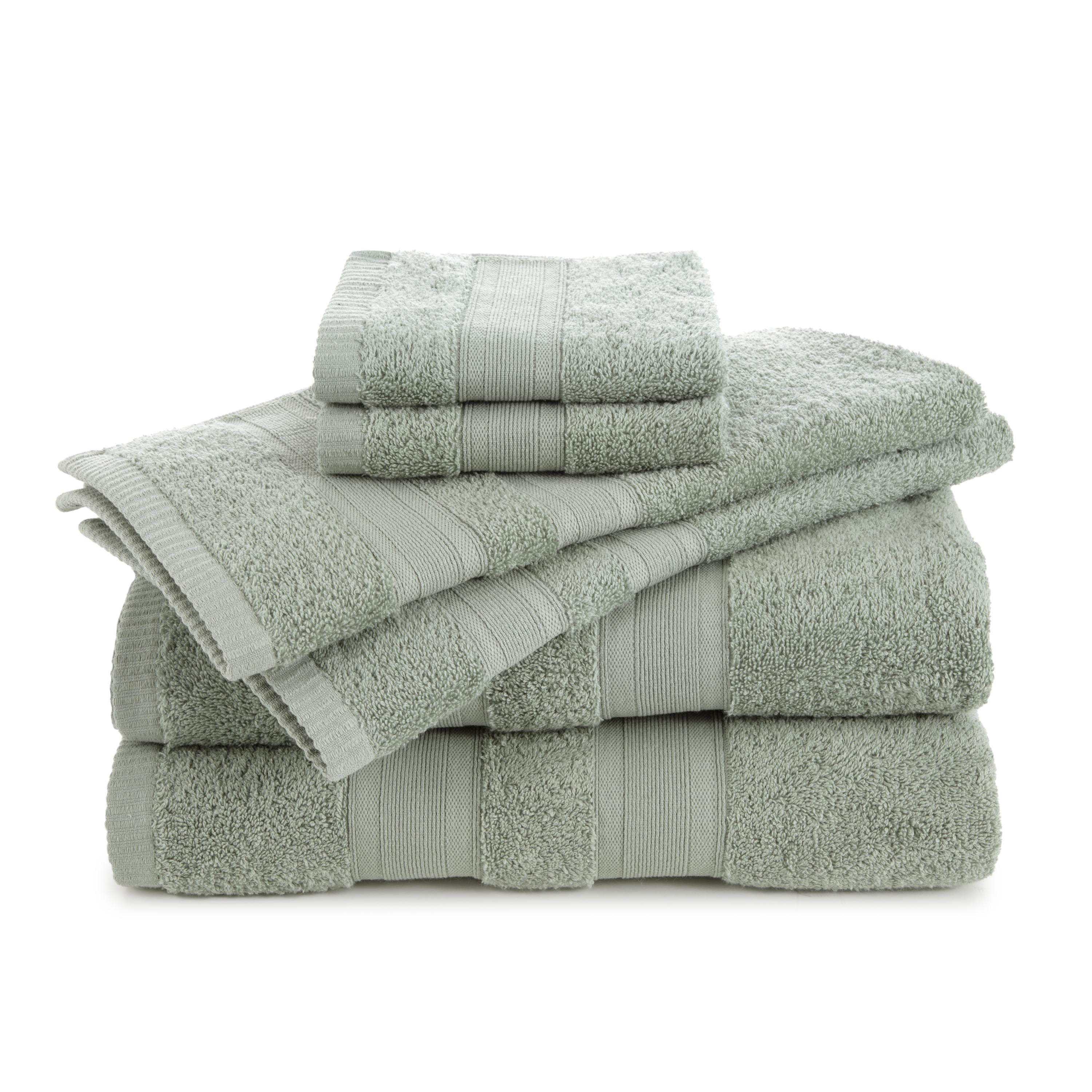Martex Clean Essentials 100% Cotton 6-Pack Towel Set, Low-Lint, Soft ...