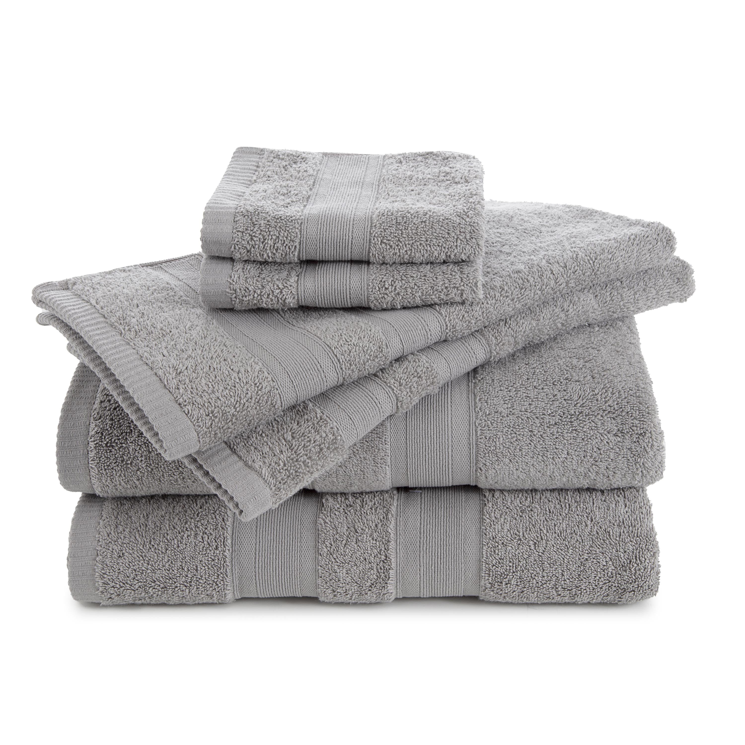 Martex Clean Essentials 100% Cotton 6-Pack Towel Set, Low-Lint, Soft ...
