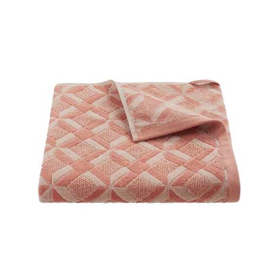 Martex Restore Geo Bath Towel with Locker Loop, Plush Cotton Blend ...