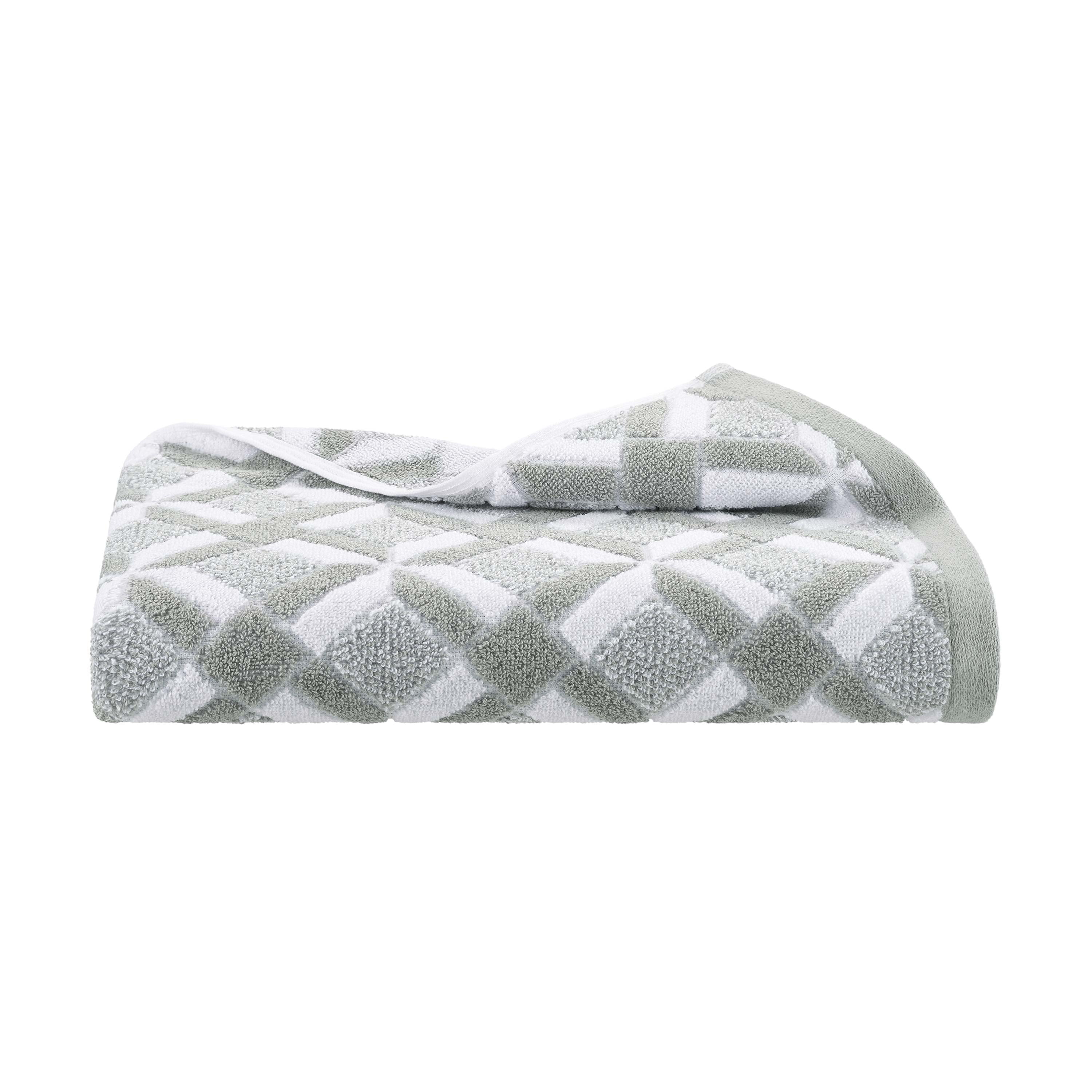 Martex Restore Geo Bath Towel with Locker Loop, Plush Cotton Blend ...