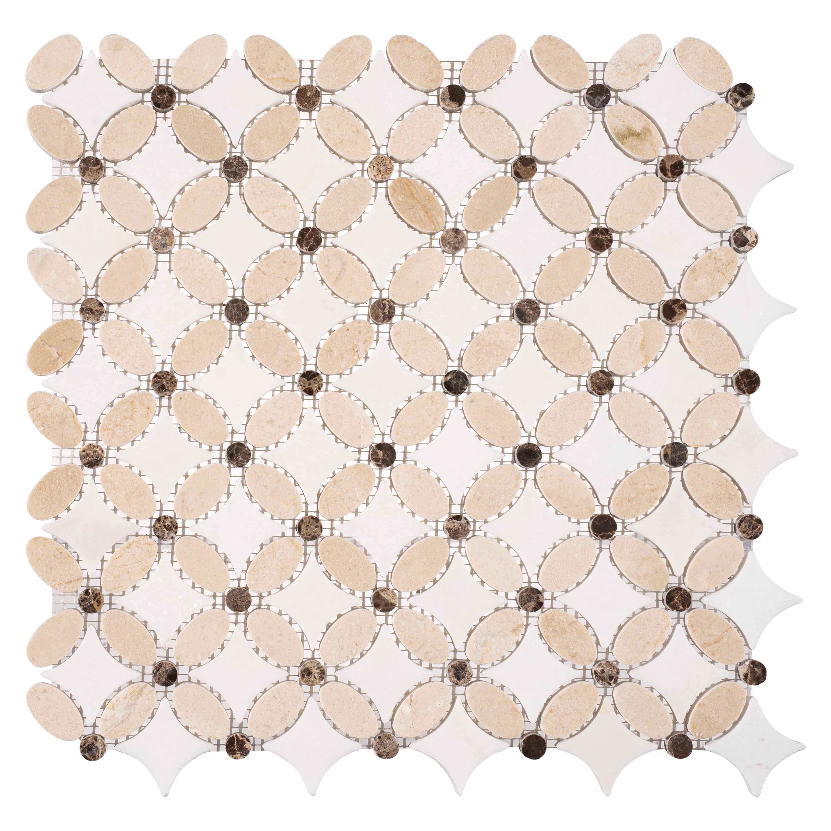 Martha Country Beige Novelty Marble Look Glossy Natural Stone Mosaic ...