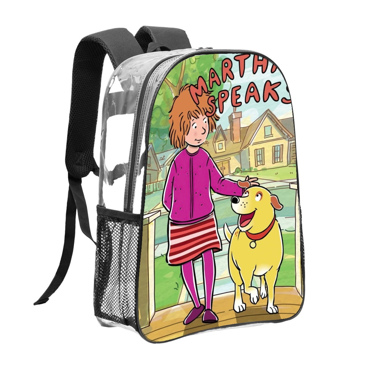 Martha Speaks Pattern Transparent Backpack Lightweight And fashionable ...