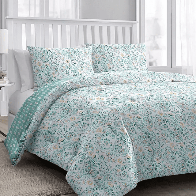 Martha Stewart 100% Cotton Sateen, 3 Piece Comforter Set, Belina Multi ...