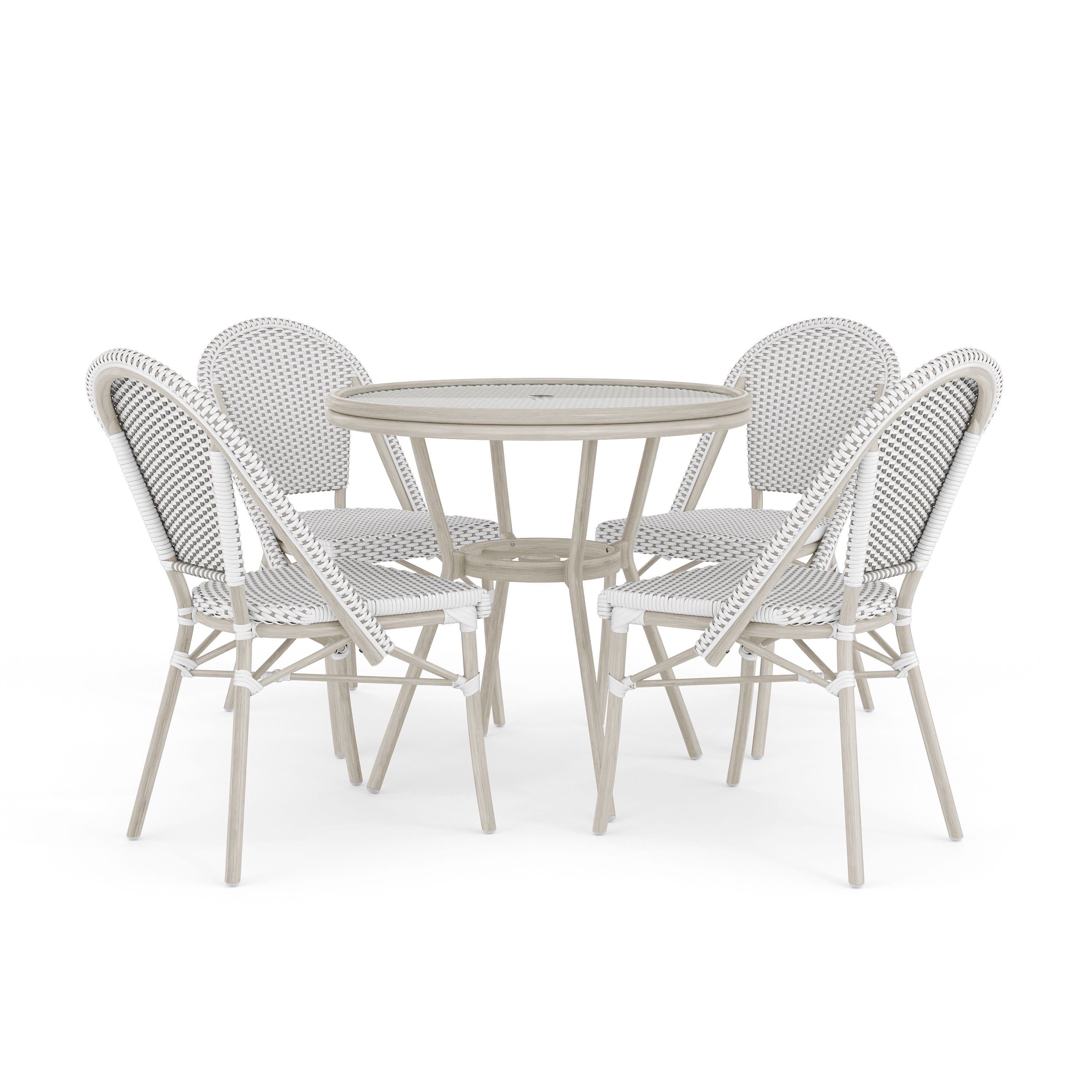 Martha Stewart 31.5" Round Indoor-Outdoor Bistro Dining Table with 4 ...
