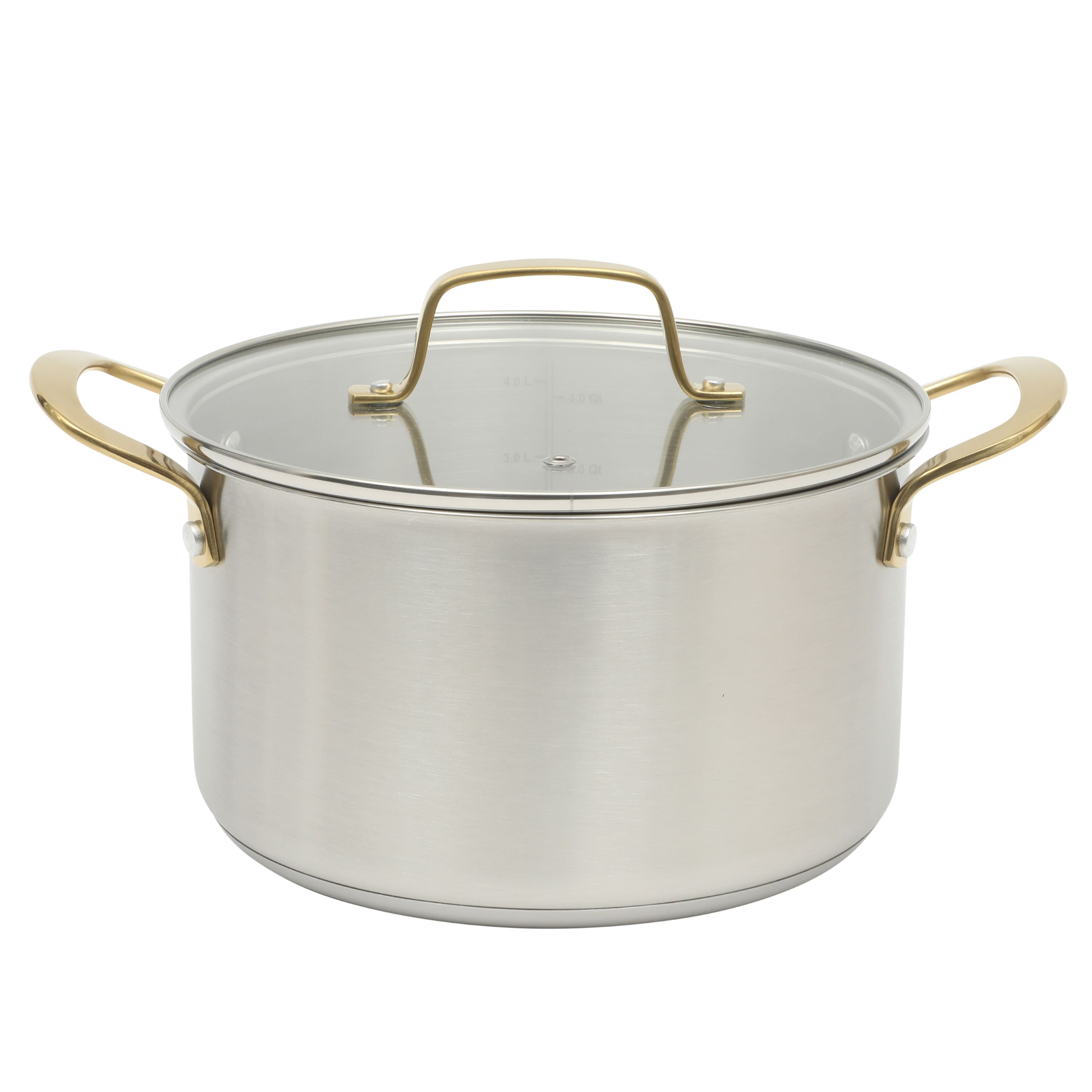 Martha Stewart 5-Quart Stainless Steel Dutch Oven Pot with Tempered ...