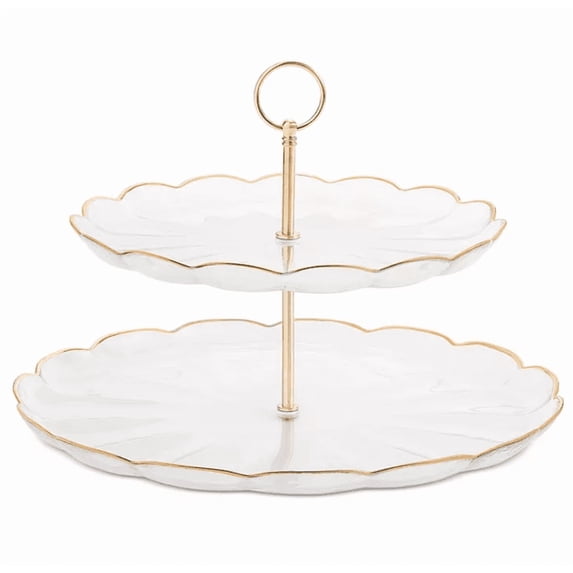 Martha Stewart Collection 2-Tiered Server with Gold Edge, Created for ...