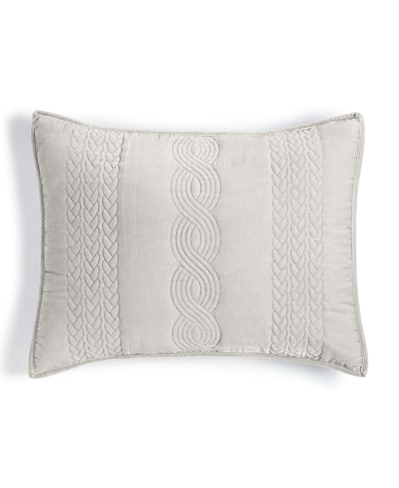 Martha Stewart Collection Cable Knit Velvet Pillow Shams, Ivory, King ...
