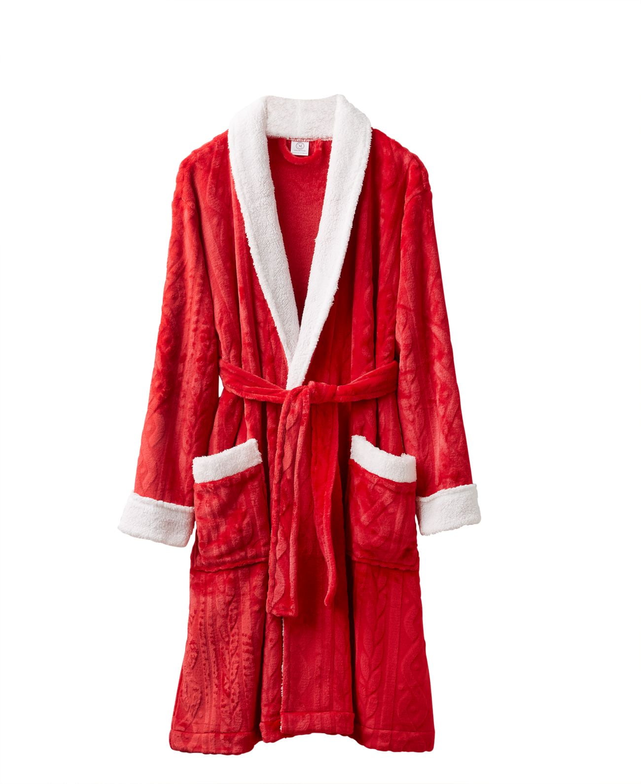 Martha Stewart Collection Plush Holiday Bath Robe, Red - Walmart.com
