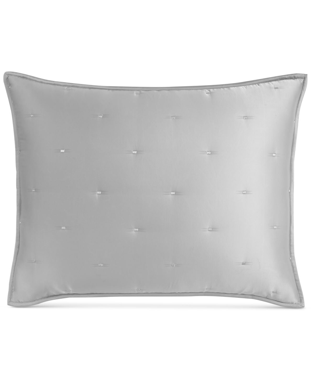 Martha Stewart CollectionTufted Satin Standard Sham, Gray, 20″ x 26 ...