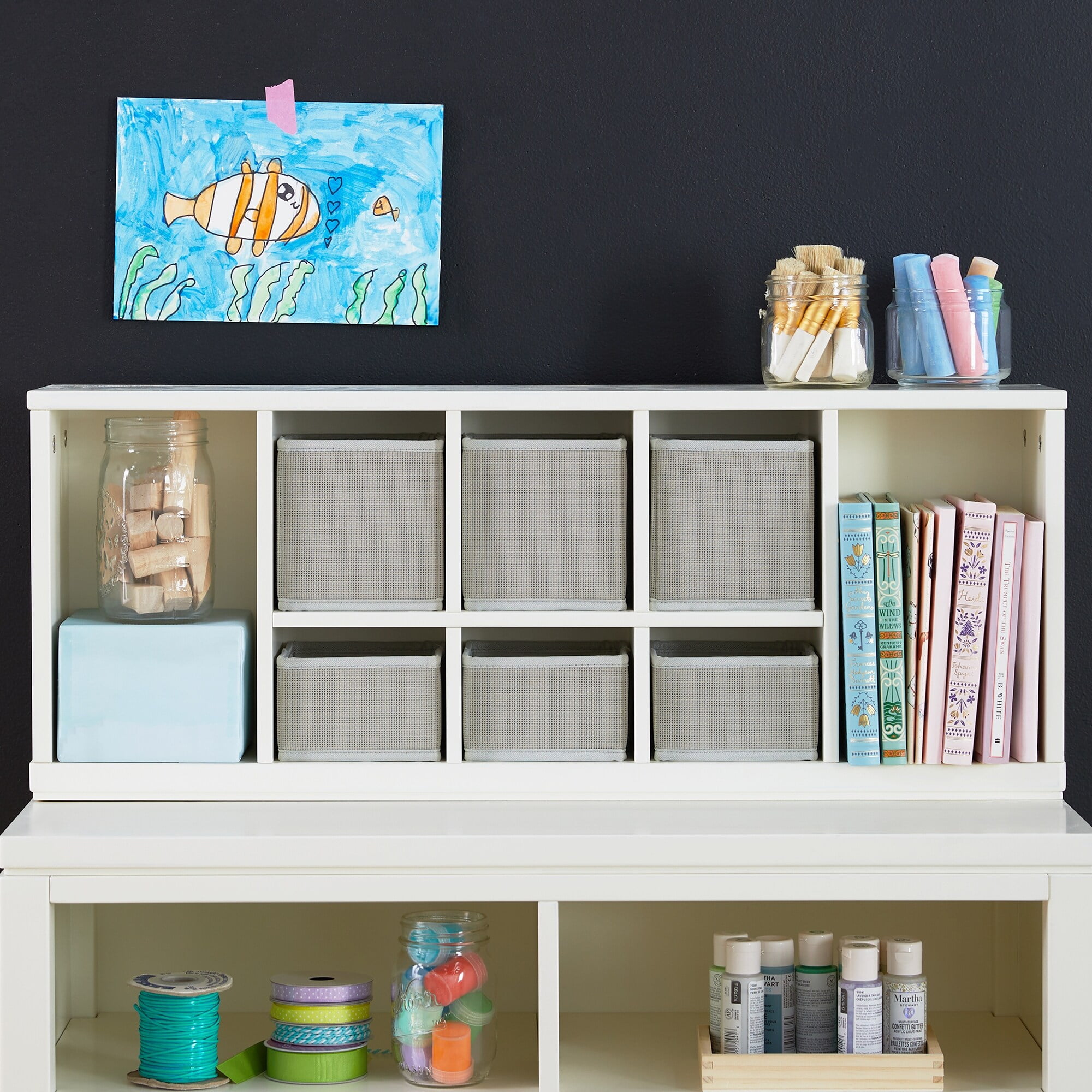 Martha Stewart Crafting Kids' Tabletop Cubby Organizer - Linen White ...