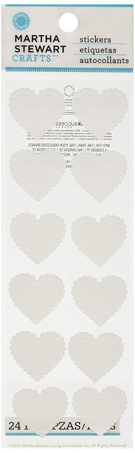 Martha Stewart Crafts White Dimensional Heart Stickers - Walmart.com