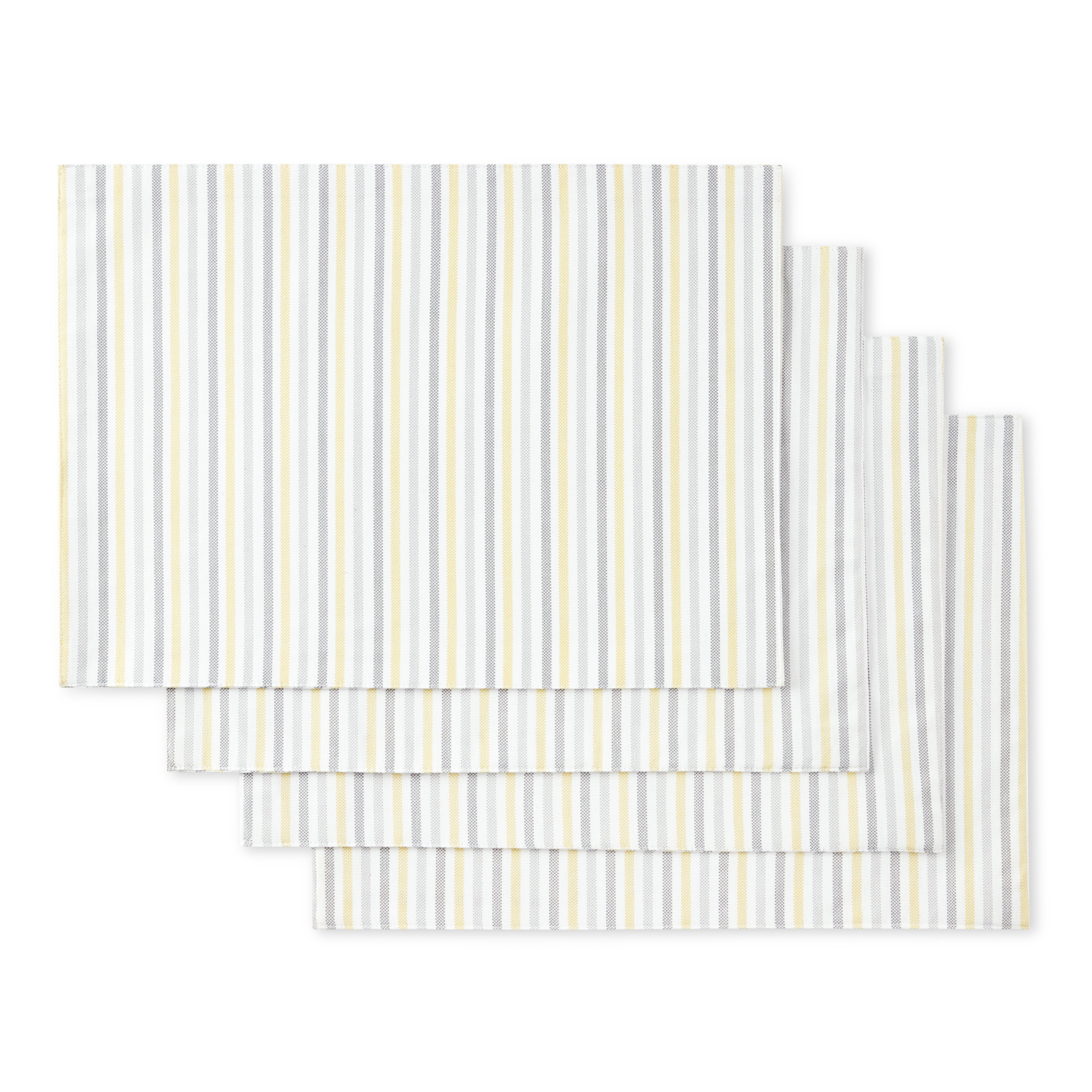 Martha Stewart Daisy Stripe Reversible Cotton Placemats 4-Pack, Grey ...