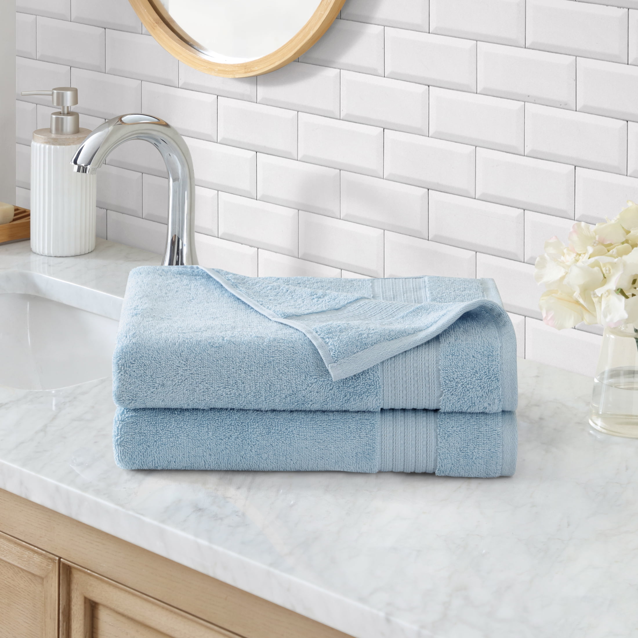 Martha Stewart Everyday 100% Cotton 500 GSM 2-Piece Solid Bath Towel ...