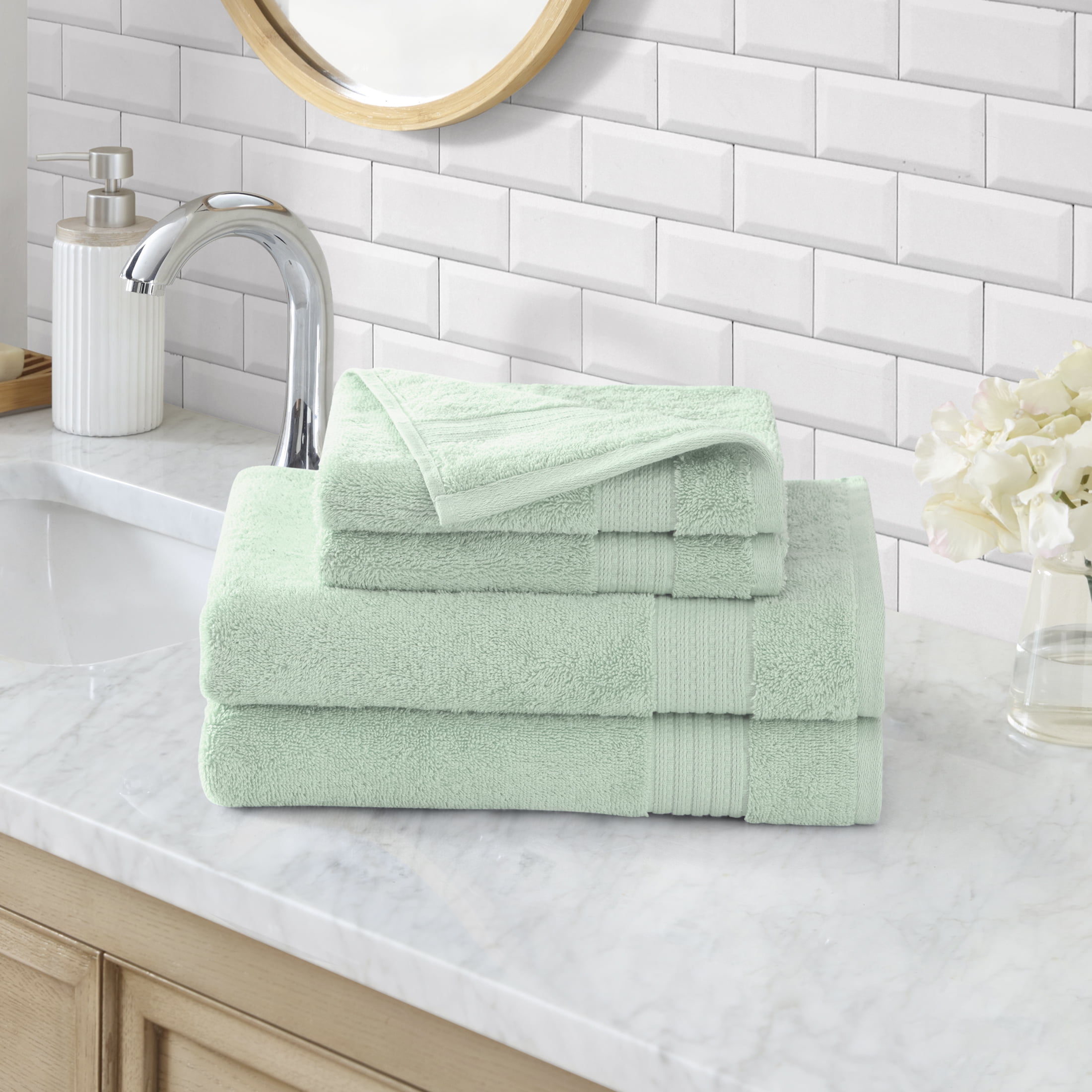 Martha Stewart Everyday 100% Cotton 500 GSM 4-Piece Solid Towel Set ...