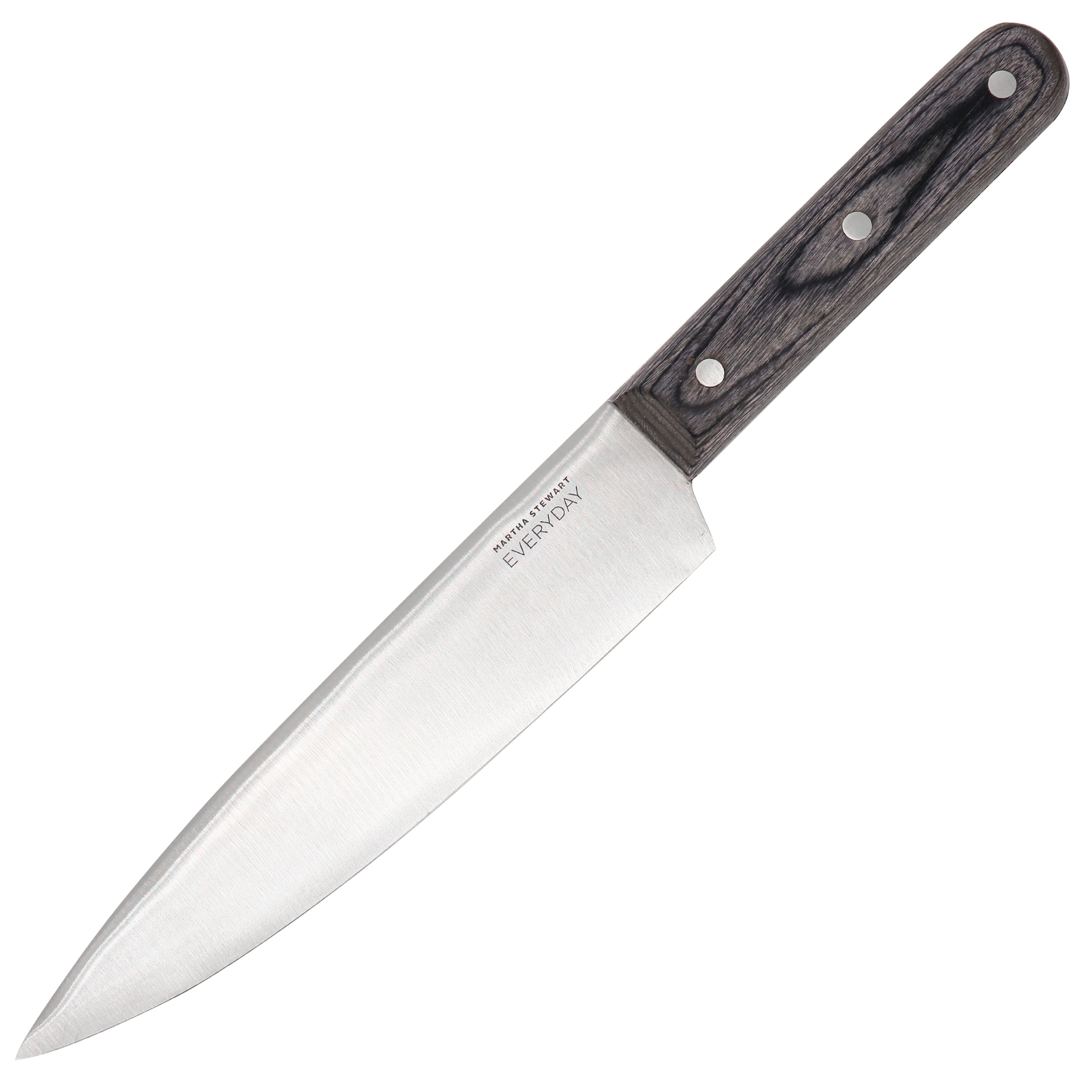 Martha Stewart 8 Inch Stainless Steel Chef Knife with Pakka Wood Handle ...