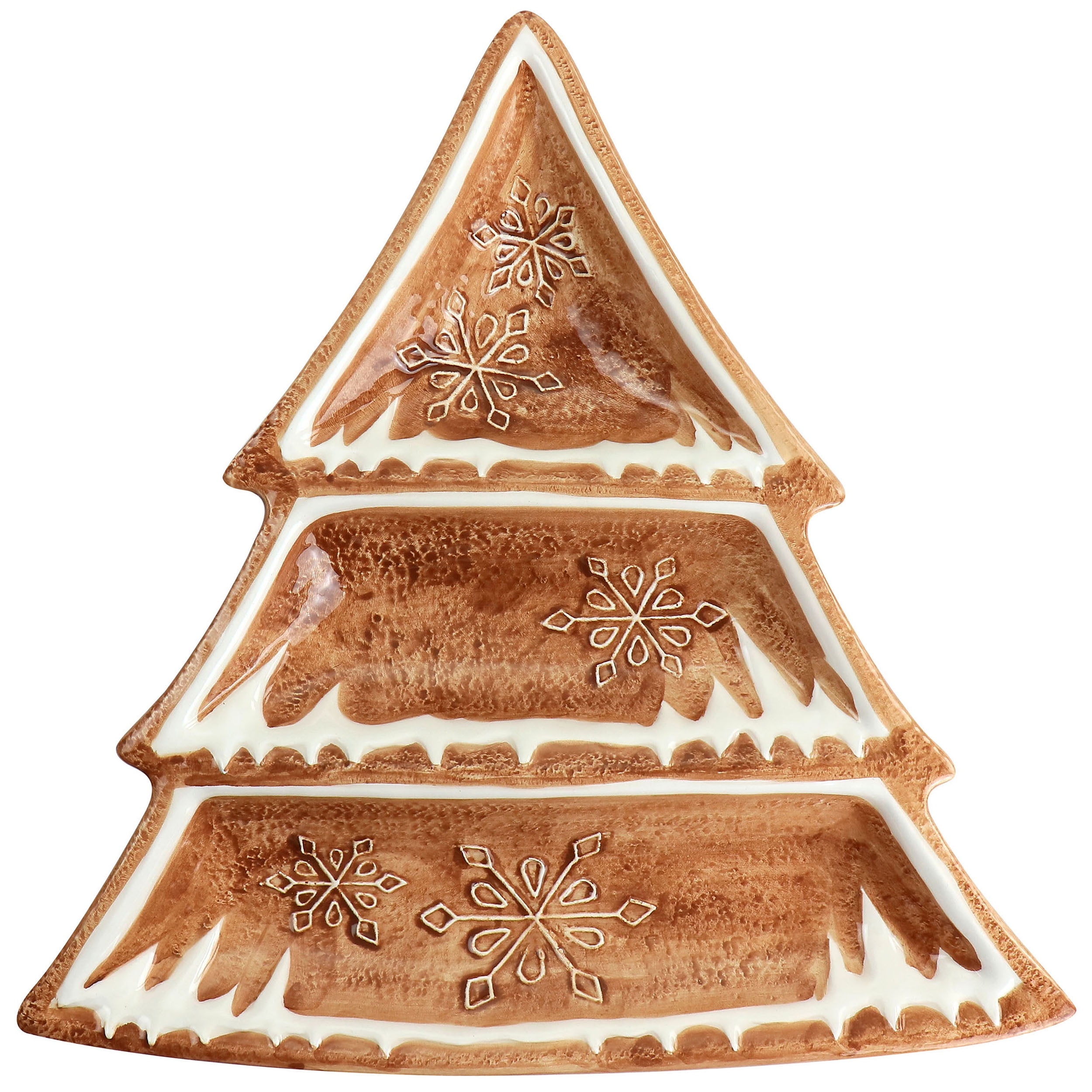 Free Shipping! Martha Stewart Durastone Gingerbread Tree Tray 3 Section ...