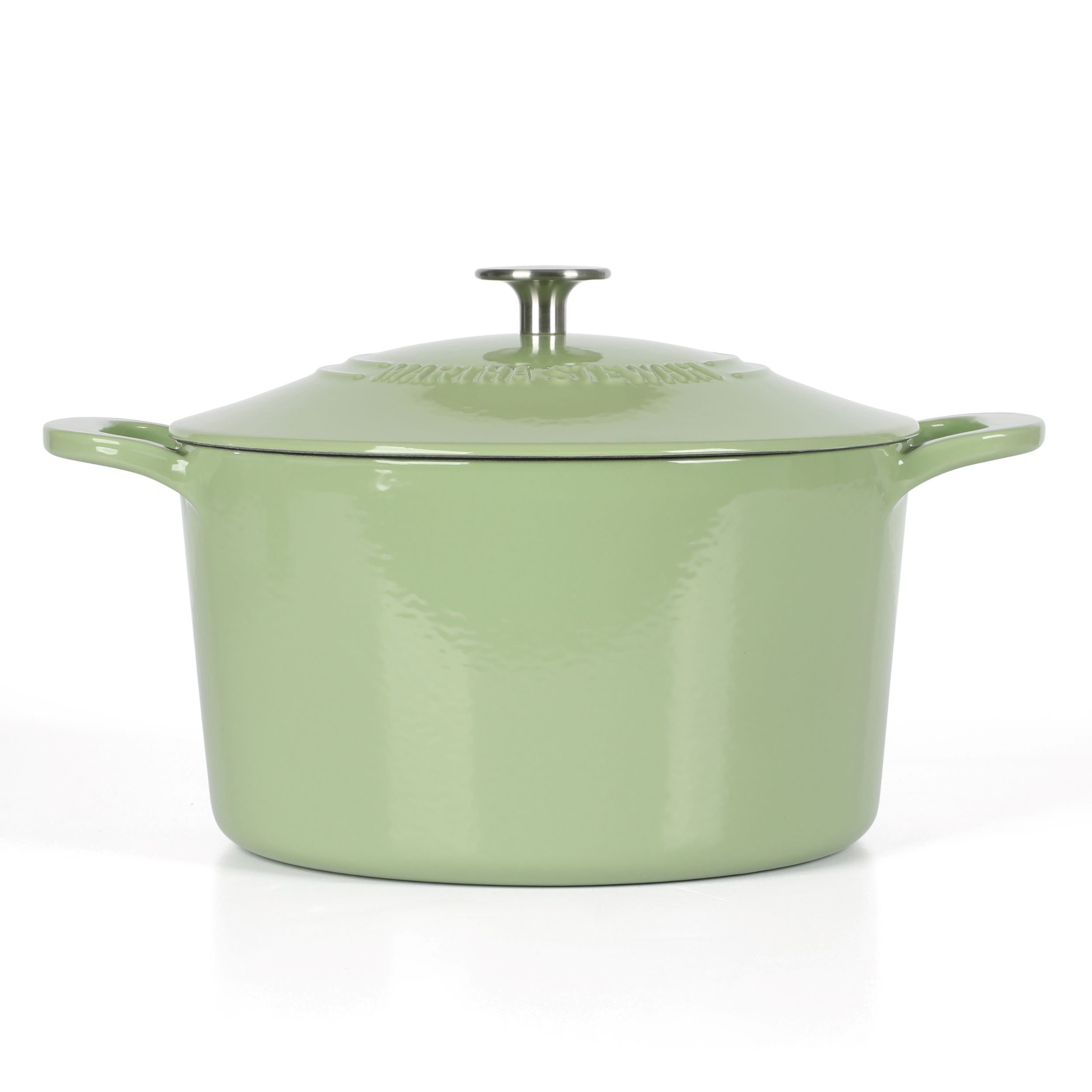 Martha Stewart Everyday Eastwick 7qt Enamel Cast Iron Dutch Oven, Sage ...