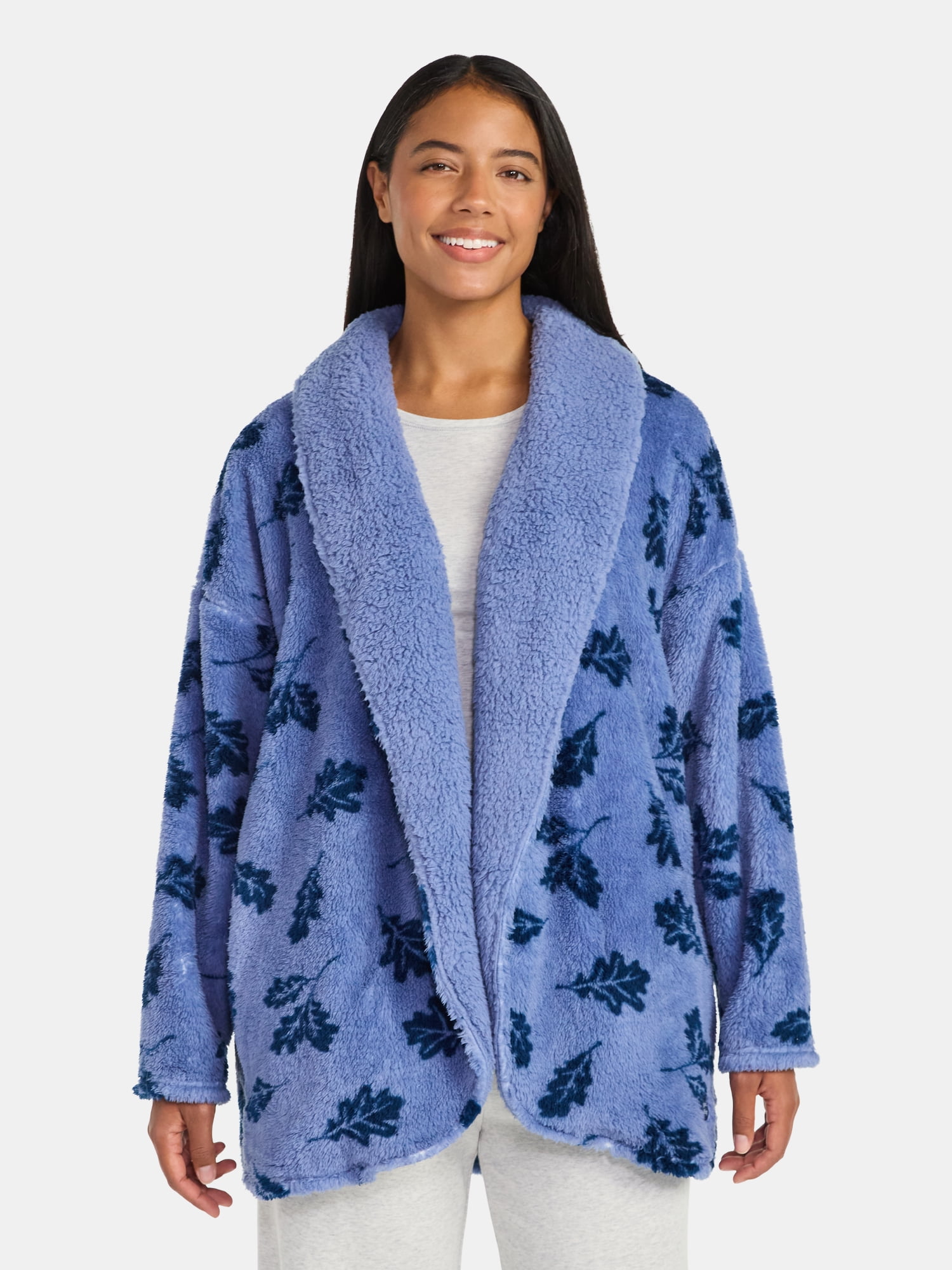 Martha Stewart Everyday Women's Plush Fleece Sleep Cardigan, Sizes S ...