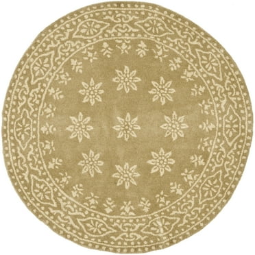 SAFAVIEH Martha Stewart Geranium Leaf Floral Area Rug, Hazelnut/Gold, 3 ...