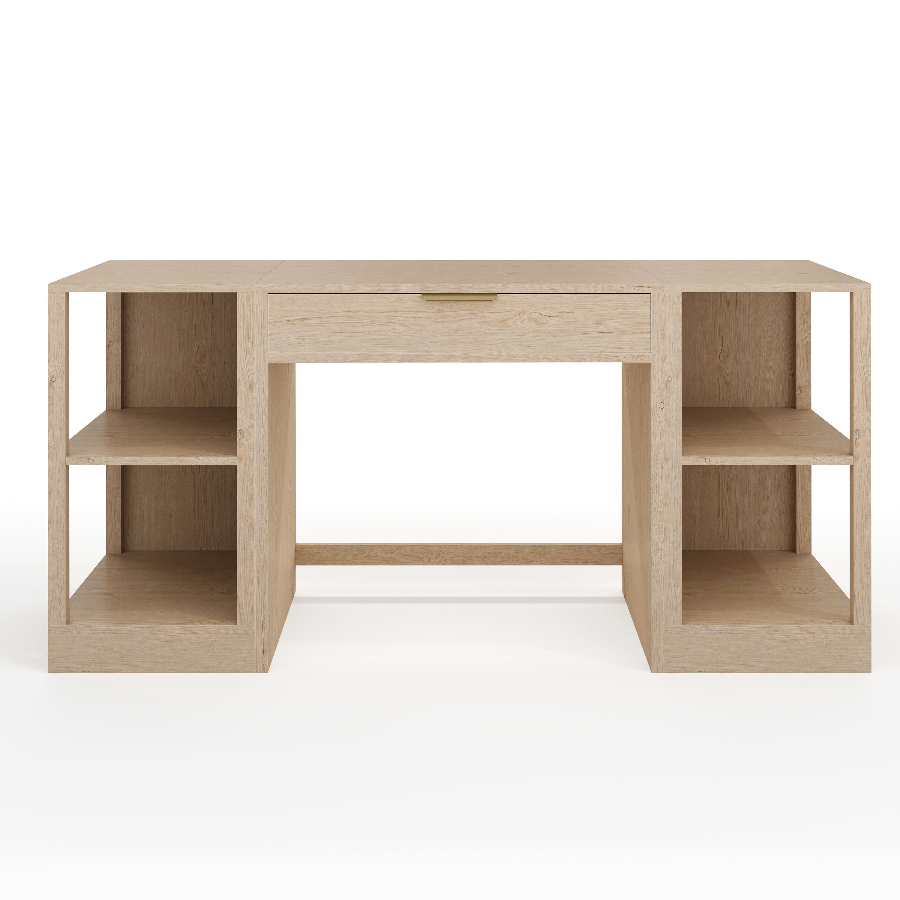 Martha Stewart Home Office Modular Single-Drawer Desk with Dual 2 Tier ...