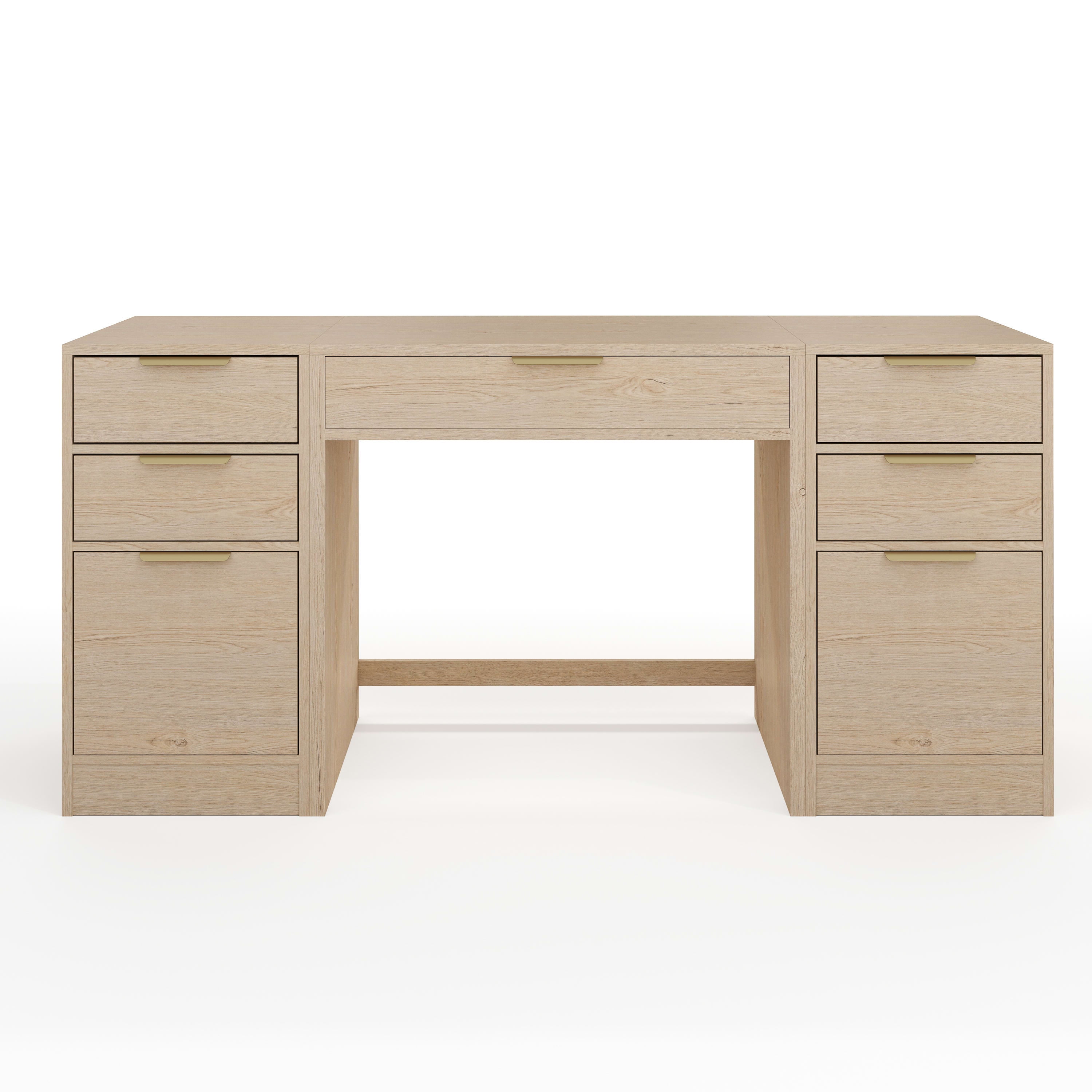 Martha Stewart Home Office Modular Single-Drawer Desk with Dual 3 ...