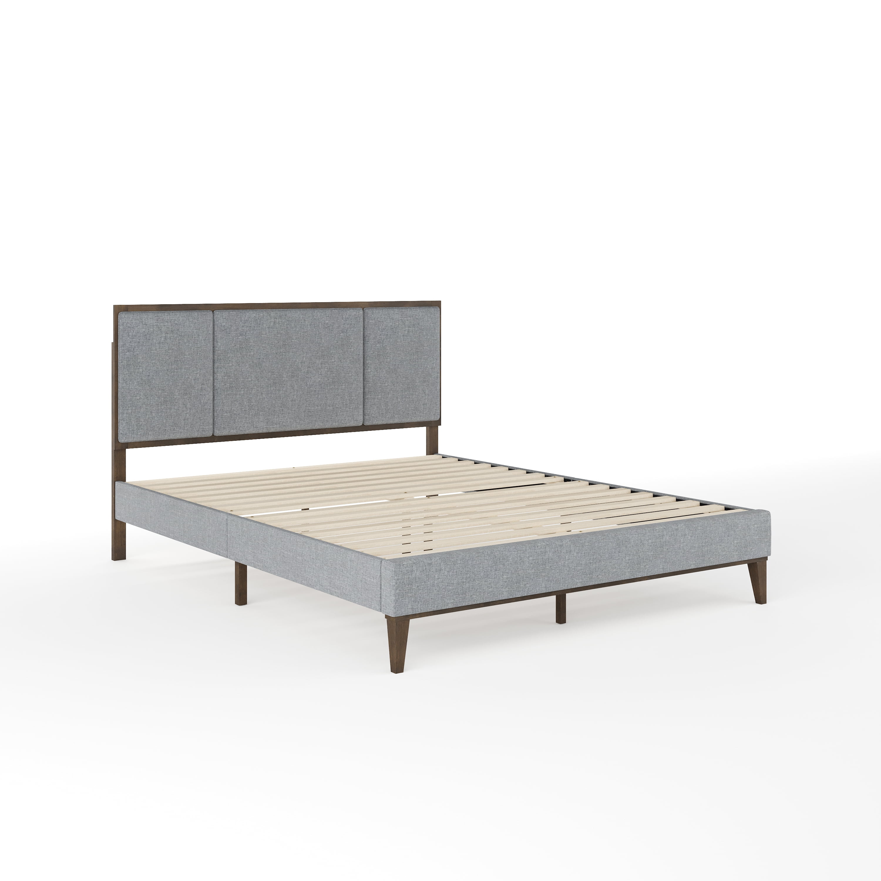 Martha Stewart Jett Queen Size Solid Wood Platform Bed with Upholstered ...