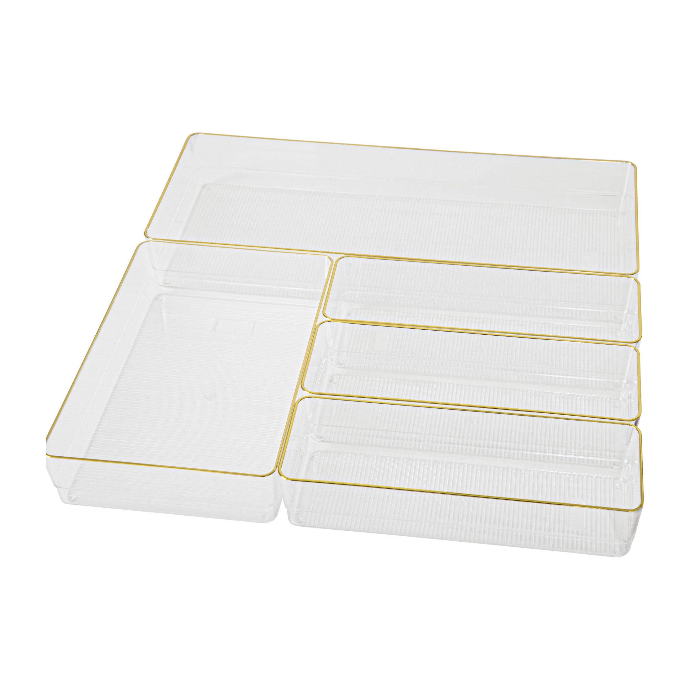 Martha Stewart Kerry Plastic Stackable Office Desk Drawer Organizers ...