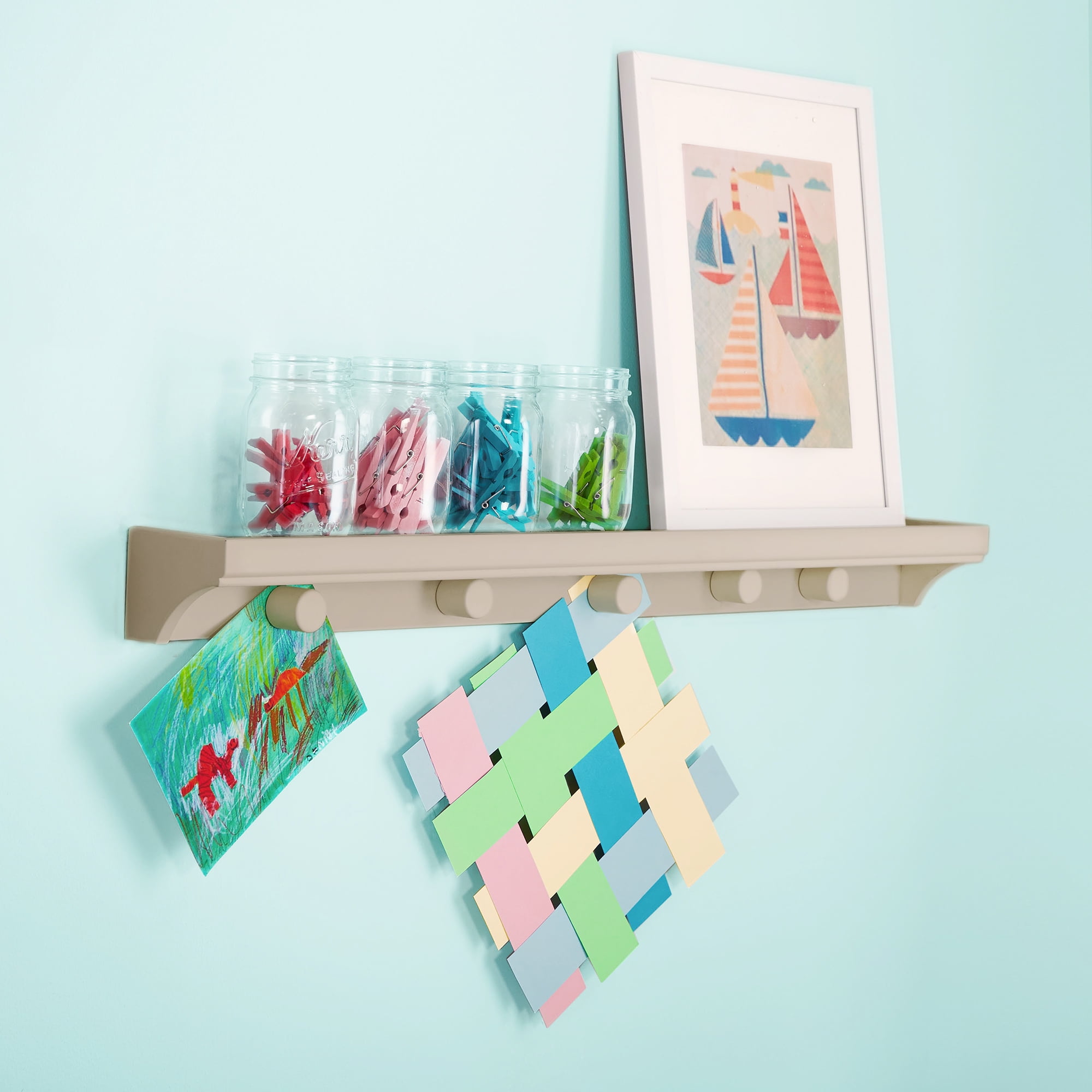 Martha Stewart Crafting Kids' Magnetic Art Display Shelf, Wall Mount ...