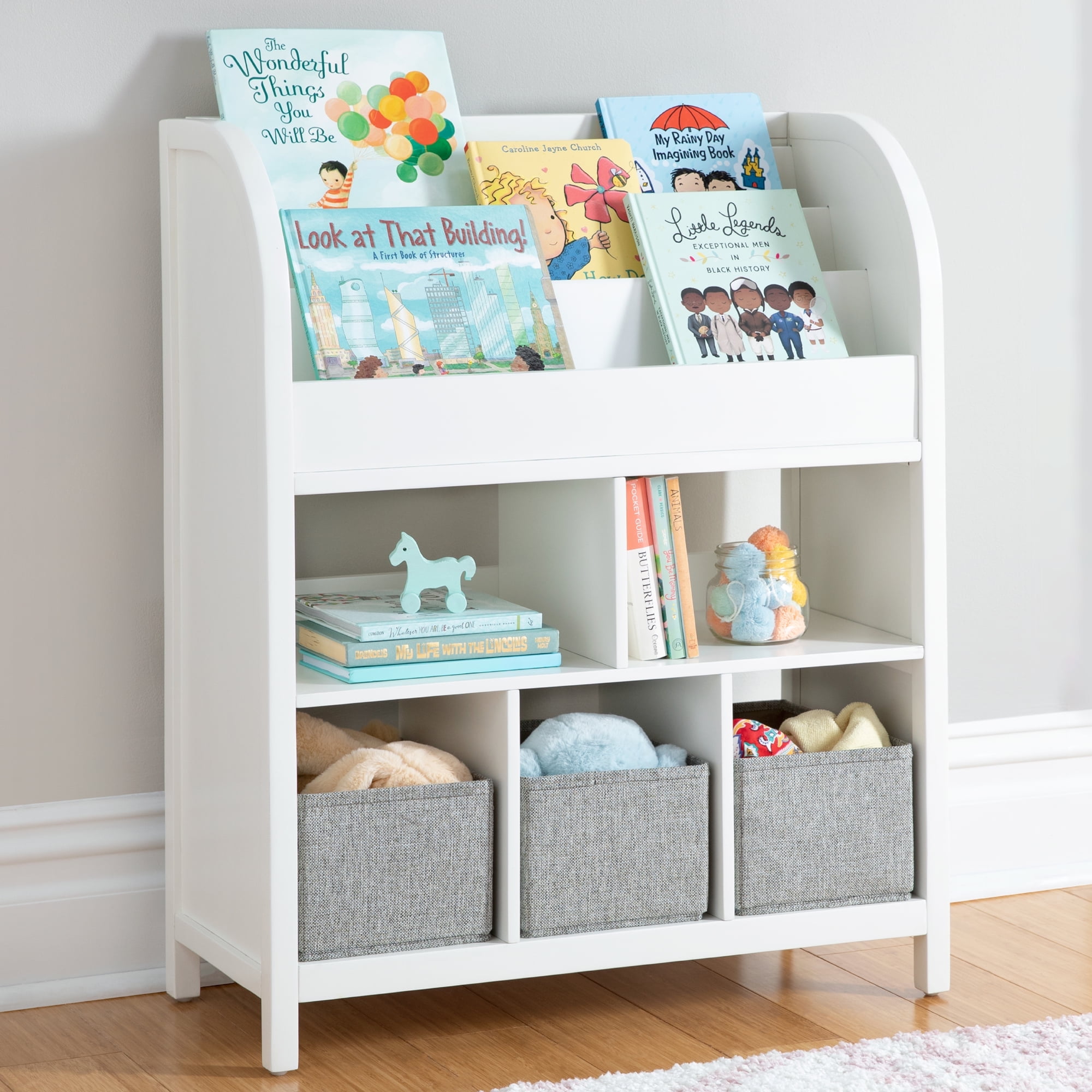 Martha Stewart Kids' Jr. Book and Bin Browser - Linen White: Children's ...