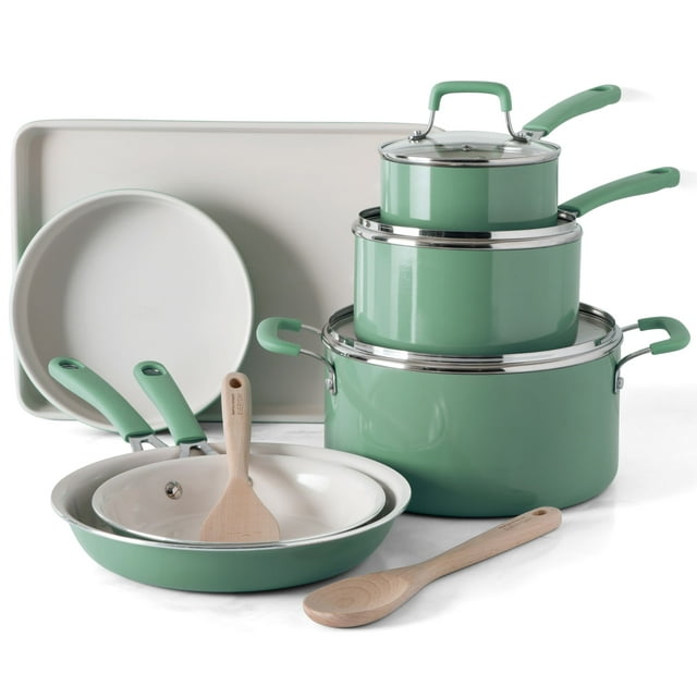 Martha Stewart Kitchen 12 Piece Nonstick Aluminum Cookware Set ...