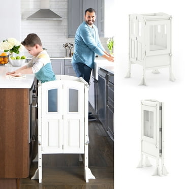 Guidecraft Montessori Wooden Children's Folding Double Kitchen Helper ...