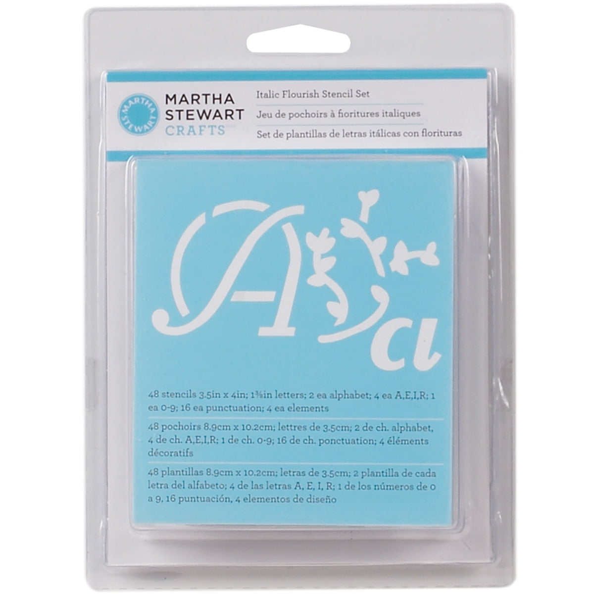 Martha Stewart Large Alphabet Stencils 48/ -Italic Flourish - Font Size ...